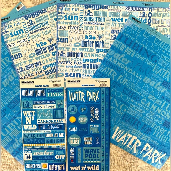 Reminisce | Design | Reminisce Water Park Stickers Scrapbook Paper ...